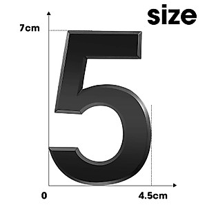 20 Pieces House Numbers Mailbox Numbers 0-9, 3D Door Address Numbers Self Adhesive Mailbox Numbers Sticker or House, Apartment, Office, Hotel Room, Mailbox Signs (Black, 2.76 Inch)