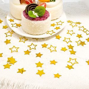 1100Pcs Merry Christmas Gold Star Confetti, Birthday Baby Shower Wedding Christmas Party Decorations,Metallic Foil Glitter Table Confetti Sprinkles