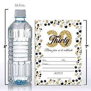 Confetti Polka Dot 30th Birthday Party Invitations, 20 5x7 Fill In Cards with Twenty White Envelopes by AmandaCreation