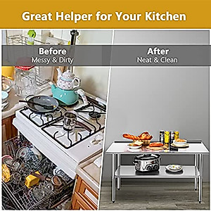 Giantex 60x24 Inches Stainless Steel Table with Backsplash, Metal Commercial Kitchen Table for Prep & Work with Adjustable Undershelf, Heavy-Duty Prep Table