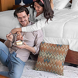 Plutus Brands Multi-Color Plutus Wave Chevron Luxury Throw Pillow 18 in x 18in, Double Sided 18" x 18"