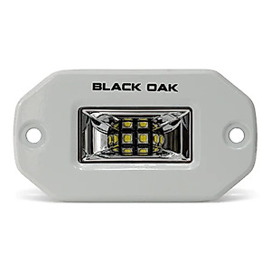 Black Oak LED Black Marine Flush Mount Spreader Light - IP69K Rating Marine Spreader Light Single Row (White, 2-Inch)