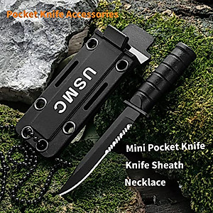Jamotolly Mini Pocket Knife, Gifts for Men, Wearable as a Necklace, Personalised Pocket Knife, Stylish and Useful, for Home Use,Travel, Outdoor and Camping, and Can Also be Used for Self-protection