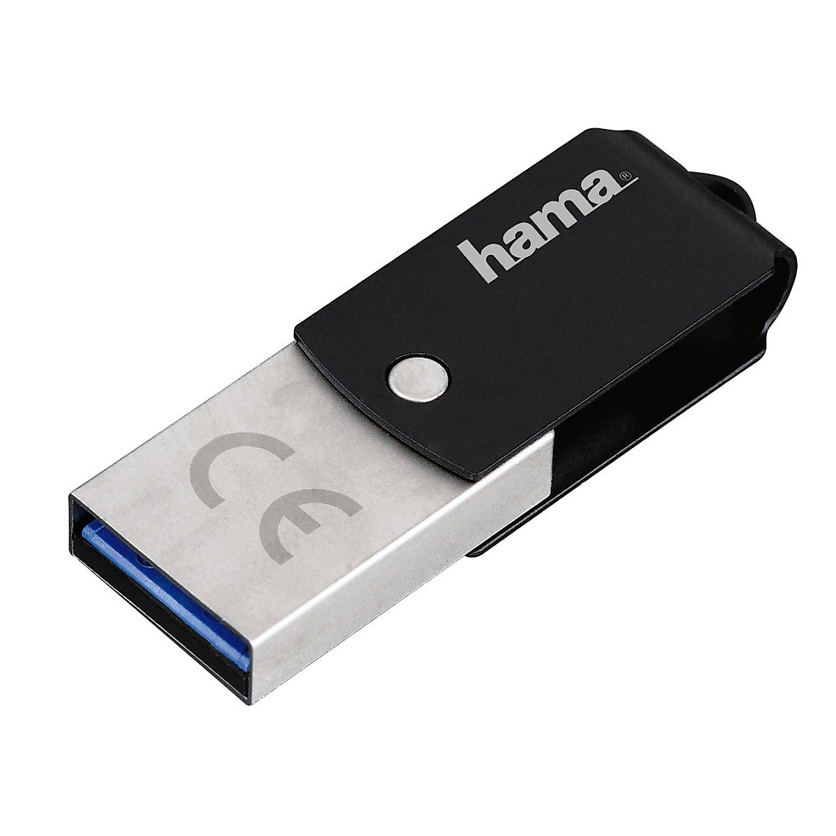Hama 114975 C-Turn FlashPen 16 GB Type C USB 3.0 Flash Drive - Black/Silver
