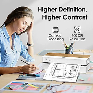 iDPRT Thermal Printer, Wireless Printer Inkless HD Printing in 3S, 100 Paper Loading, Auto Cutting, Compact Design, Support 8.26" X 11.69" A4 Thermal Paper, Small Printer for Home Use, Office