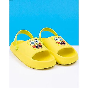 SpongeBob Squarepants Sliders Kids Yellow Animated Character Sandals