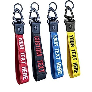 QJS PATCH Customzied Keychain,Personalized Key Tag with Key Ring Car Key Chain Clip Nylon Webbing Buckle for key,Tactical Backpack