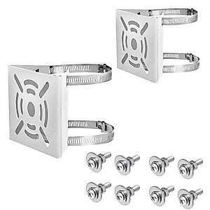 Qfrist 2pcs Universal Vertical Pole Mount Adapter with 2 Loops(4in Diameter) Wall Mounting Loop Bracket for CCTV Security Camera PTZ Dome (2pcs)