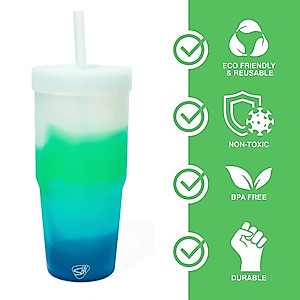 Silipint: Silicone 32oz Straw Tumbler: Mountain Air - Unbreakable, Flexible, Sustainable, Hot or Cold, Airtight Lid, Travel