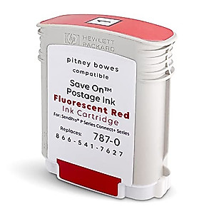 Save On Postage Ink 787-0 Compatible PB Sendpro P/Connect + Series Mailing System - 787-0 High Yield Red Ink Cartridge - Postage Meter Cartridge