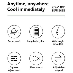 Mini portable fan,neck hanging, waist hanging, desktop holding, USB charging, 3-level wind power, remaining power display, suitable for outdoor, sports, barbecue, office and other scenarios (Green, 123*83*43（MM）)