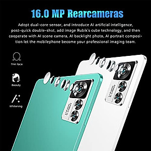 Dpofirs 12S pro Android Tablet 10 inch, Android 12 Tablet, 8GB RAM 256GB ROM, 128G Expand Android Tablet with Dual Camera, WiFi, Bluetooth, 7000mAh, Gifts, Green