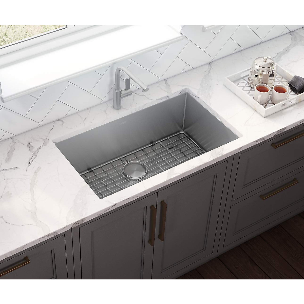 Ruvati 28-inch Undermount 16 Gauge Tight Radius Stainless Steel Kitchen Sink Single Bowl - RVH7250