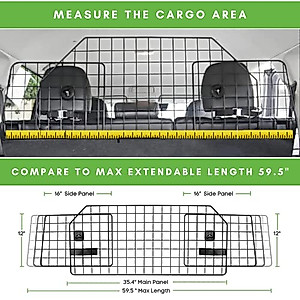 COLETA Dog Car Barrier for SUVs & Vehicles - Adjustable Large Pet Barrier with Bonus Guard Mesh for Full Coverage. Heavy-Duty, Universal-Fit Easy Install-Removal Divider for Pet Car Safety