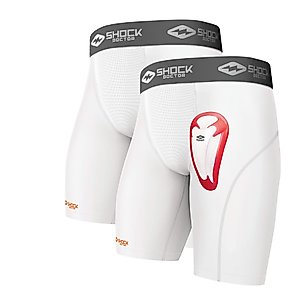 Shock Doctor (2 Pack) Compression Shorts Briefs with Bio-Flex Protective Cup. Youth / Boy Baseball, Hockey, Softball, Lacrosse, Football, Soccer etc.
