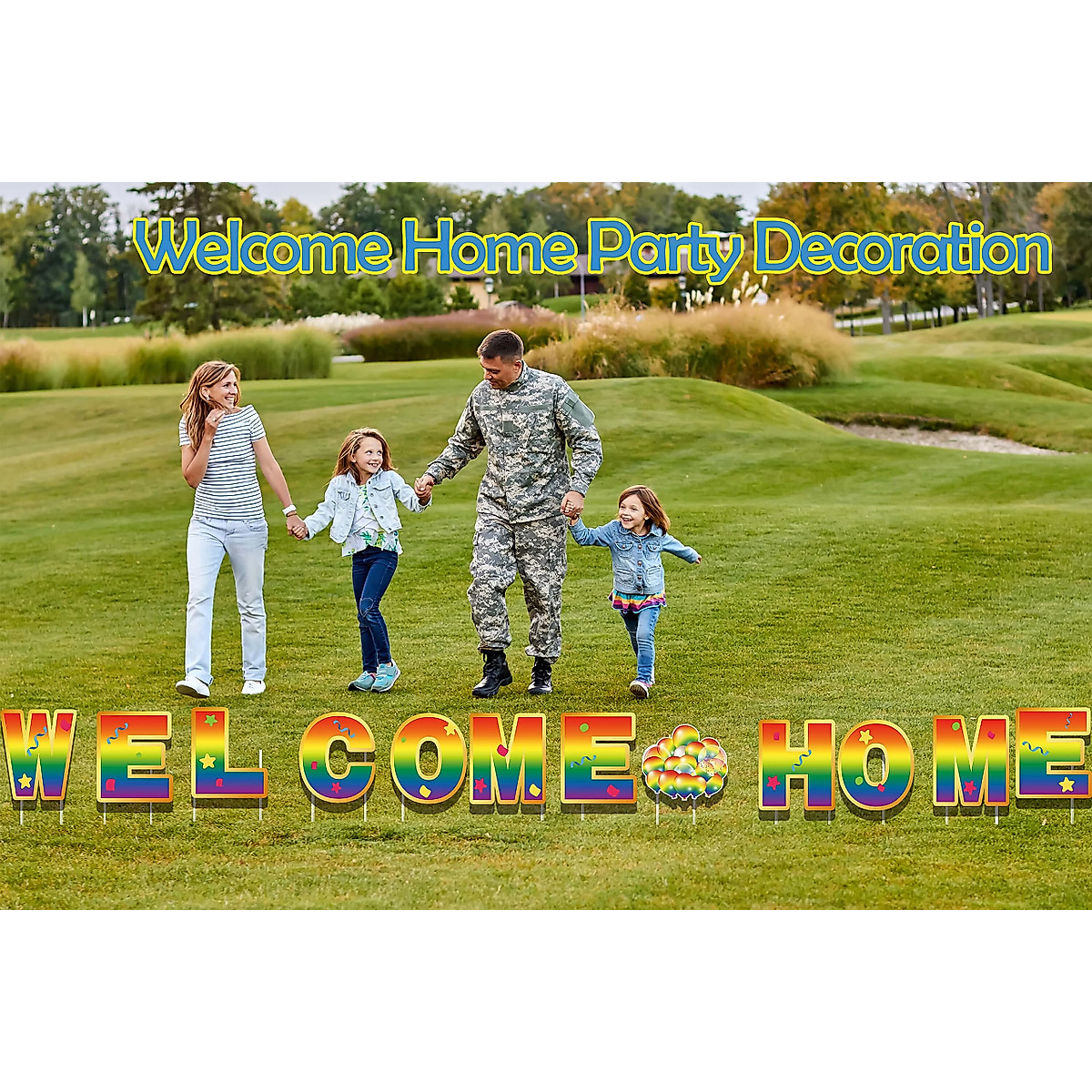 Welcome Home Yard Sign with Stakes – Outdoor Welcome Home Decorations Suitable for Family Party Supplies – Set of 12