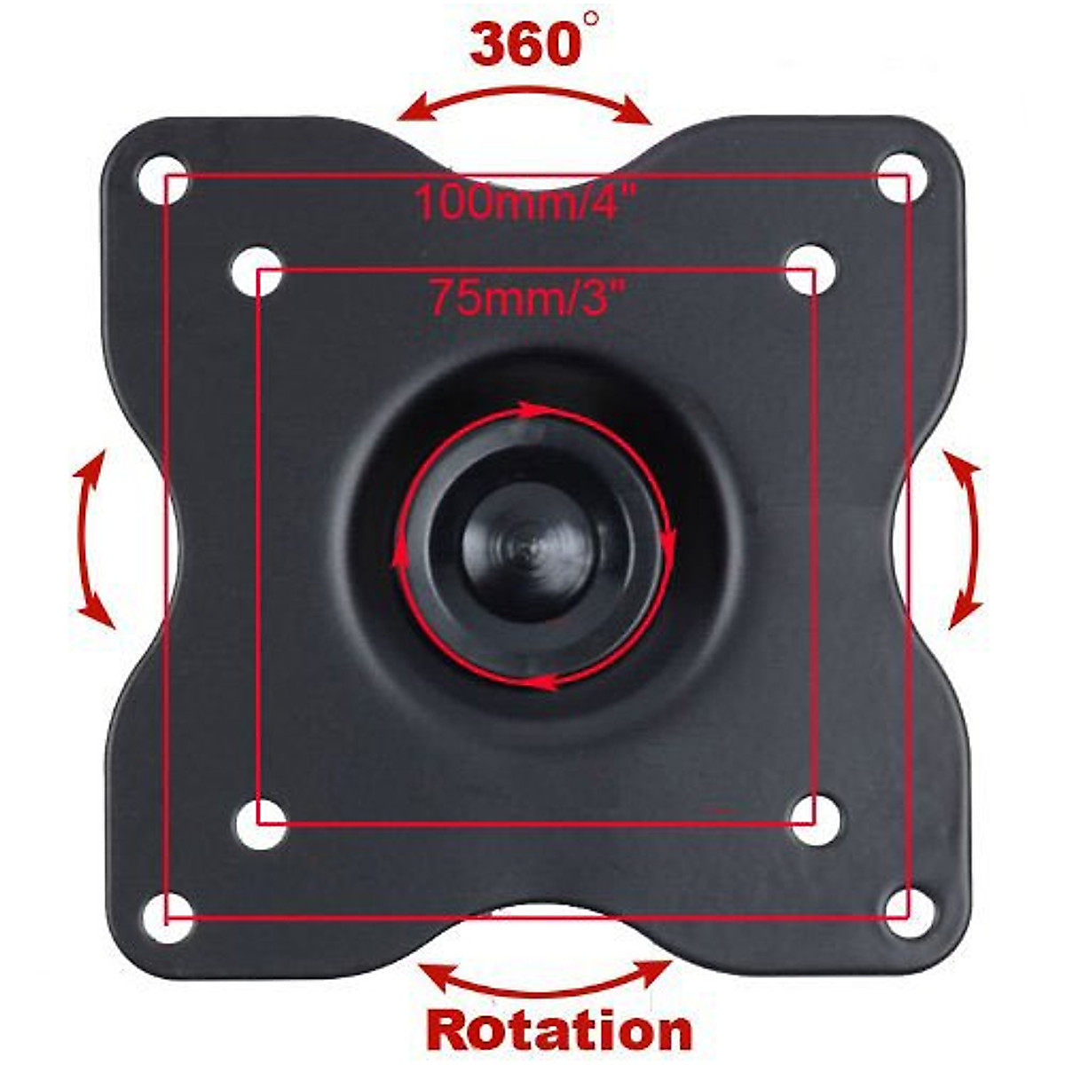 VideoSecu ML411B Adjustable Tilt Swivel Rotation TV Wall Mount Bracket for 19" to 42" LCD LED TV and Monitor (Max 44 lbs, VESA 100/75) Black 1FF