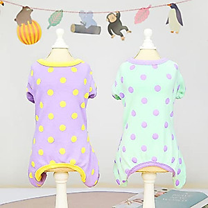 2 Pieces Dog Pajamas Dot Patterns for Puppy Clothes Holiday Festival Party Dogs Costumes Doggie Shirts Cat Outfits Dog Sweatshirt for Small Dogs Cats Boy Girl Clothes