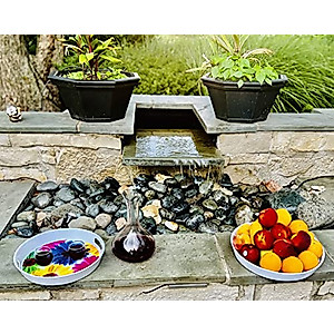 Christmas Serving Tray, Melamine Round Serving Tray Decorative Serving Tray for Tea, Drinks, Fruits in Size 13"/15"+ Free Serving Spoon (Flower-2pcs/set)