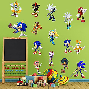 Sonic Wall Sticker Children's Cartoon Bedroom Background Wall Decoration Self-Adhesive Wall Sticker PVC