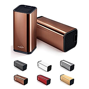 Universal Knife Block Holder, Large Black Stainless Steel Kitchen Knife Organizer without Knives, Modern Countertop Space Saver Knife Storage Stand with Scissors-slots (black)