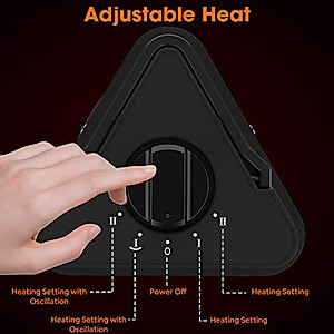 SURJUNY Electric Patio Heater, Infrared Space Heater with 90° Oscillation, Tip-Over Shut Off Protection, Quiet and Fast Heating, 1500W Radiant Heater for Indoor, Patio Outdoor Use