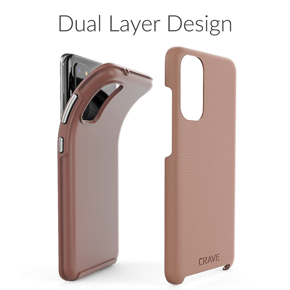 Crave Dual Guard for Samsung Galaxy S20 Case, Shockproof Protection Dual Layer Case for Samsung Galaxy S20, S20 5G - Blush