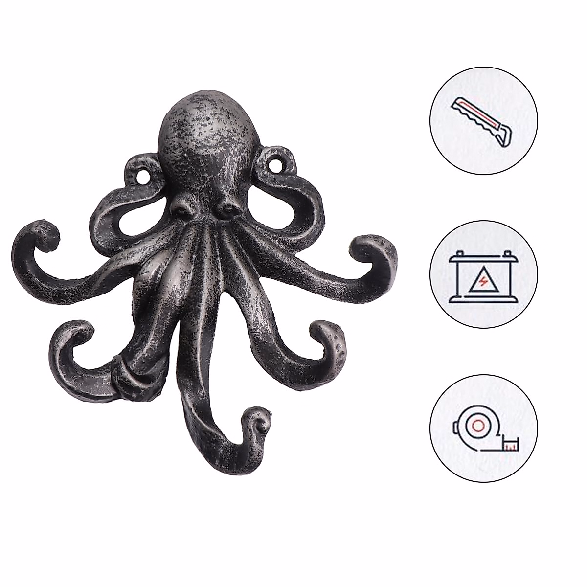 Ciieeo Octopus Bathroom Octopus Coat Hanger Closet Clothes Hooks Fish Towel Rack Key Hanger Cast Octopus Towel Robe Hooks Adhesive Animal Wall Hook Octopus Hook Ocean Wall Hanging