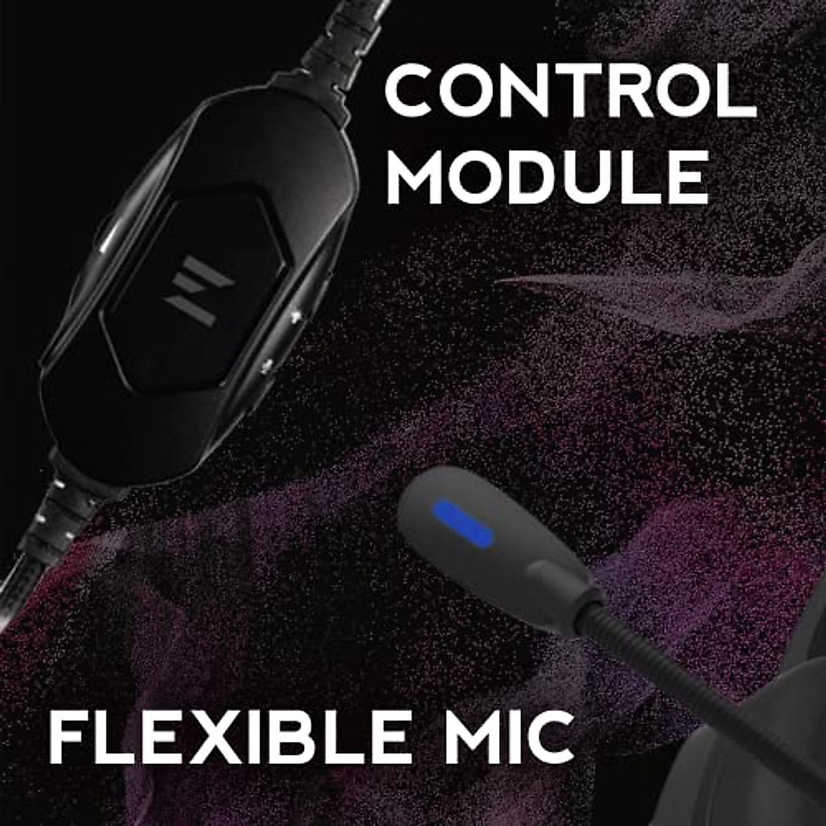 Zalman HPS310 Wired Over Ear Headphones, Gaming Headset w/Flexible Microphone, Hi-Fi 7.1 Surround Sound, Adjustable Headband, Memory Foam Earpads, RGB Spectrum, 50mm Neodymium Drivers - Black