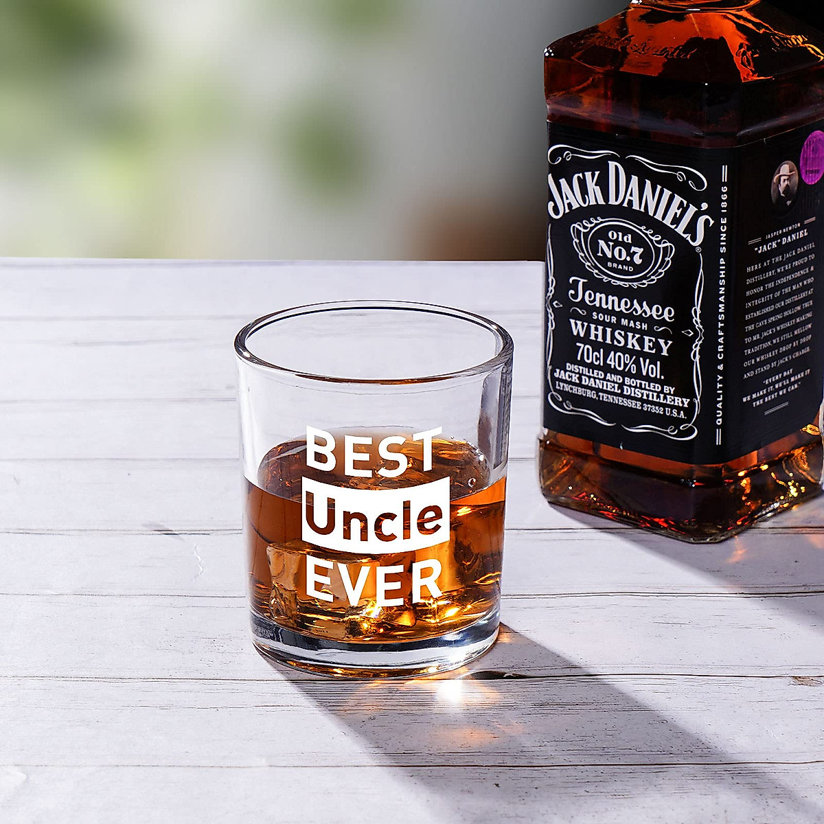 Best Uncle Ever Whiskey Glass, Funny Dad Gift for Him Uncle Dad Grandfather Husband, Special Uncle Rock Glass for Father’s Day Birthday Christmas Retirement, 10 Oz