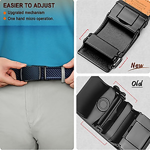 BULLIANT Men Belts 2 Pack,Ratchet Sliding Belt Adjustable For Gift Mens Dress Casual 1 3/8",Cut for Fit(Black/Purplish Blue,32"-38" Waist Adjustable)