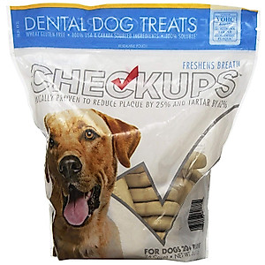 Checkups- Dental Dog Treats, 24ct 48 oz. for Dogs 20+ pounds (3Packs)