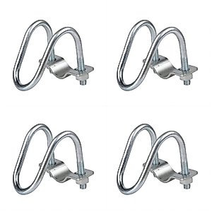 ZHENXIN Mini Cross Tube Holder for Patio Umbrella,Double U-Bolt Clamp for Parasols, Flags and Fishing Rods on Railing, Fences, Terraces, Gardens, Benches or Shipboards (4 Packs)