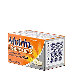 Motrin IB 200mg Ibuprofen Liquid Gel Pain Reliever/Fever Reducer for Aches & Pain, 80 ct
