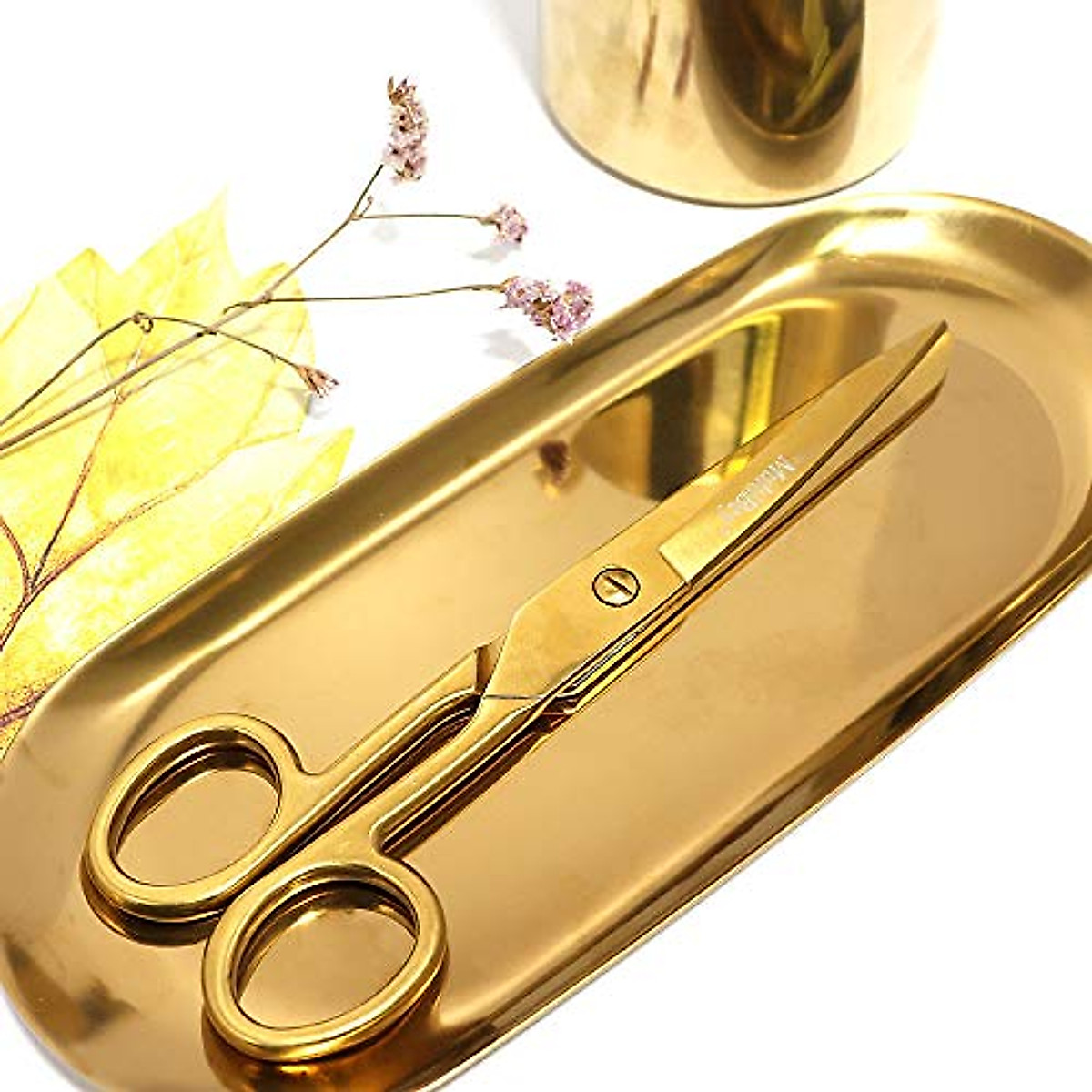 MultiBey Scissors Straight Recycled Stainless Steel 7" Copper Gold Multipurpose Fabric Leather Arts and Crafts Paper Shears Heavy Duty