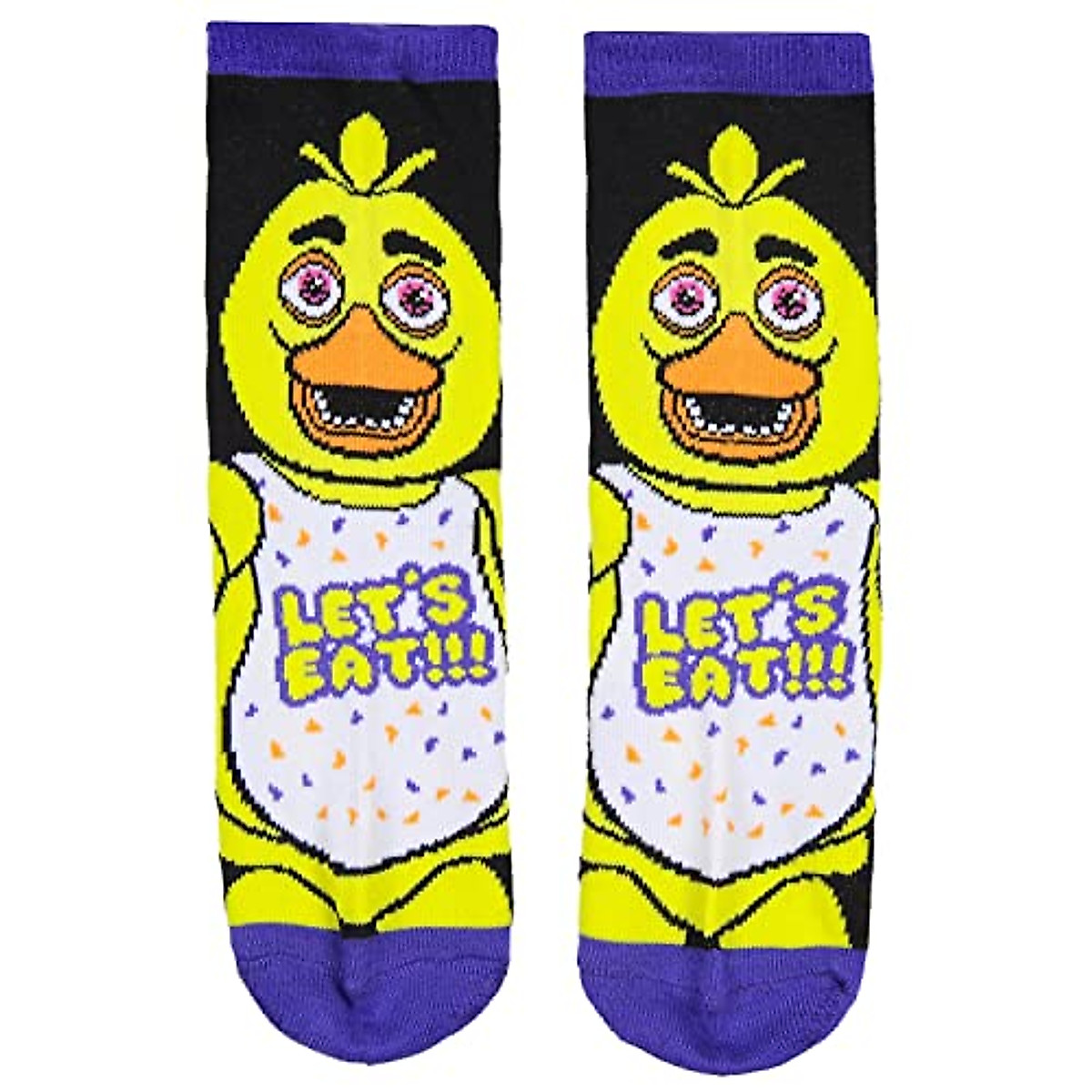 Bioworld Five Nights at Freddy's Kids Freddy and Chico Character Crew Socks 2 Pair (10-4)