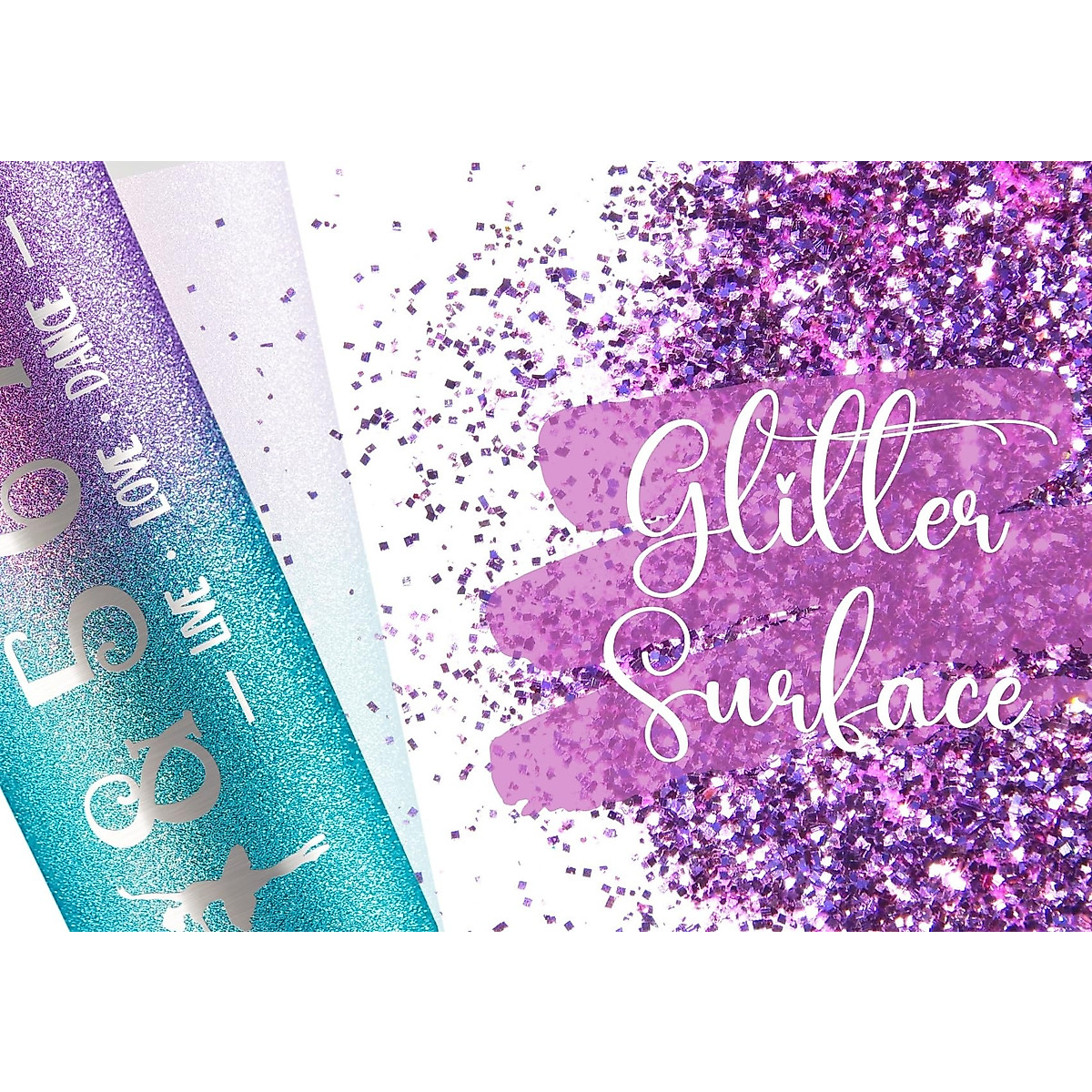 Onebttl Dance Teacher Appreciation Gift for Women, Her - & 5 6 7 8 Live Love Dance - Gifts for Dance Teachers - 20oz/590ml Stainless Steel Insulated Tumbler with Straw, Lid - Glitter Purple