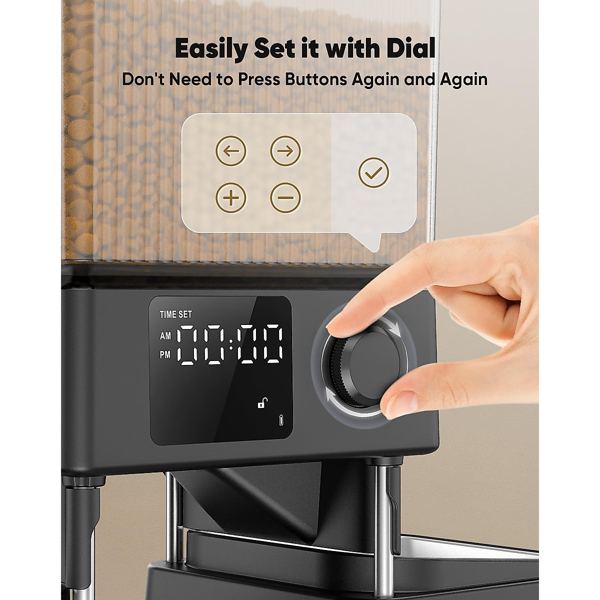 oneisall Automatic Cat Feeder for 2 Cats, 20 Cups/5L Automatic Cat Food Dispenser for Small Pets Indoor, Timed Cat Feeder for Dry Food