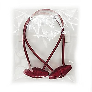 TECVINCI Magnetic Curtain Tiebacks with Upgrade Larger Magnet, 2 Pack 16 Inch Drapery Holdbacks for Indoor & Outdoor Curtain - Burgundy