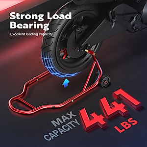 SPECSTAR Motorcycle Stand, 441 Lbs Capacity Rear Wheel Lift with U+L Adjustable Swingarm Spool, Heavy Duty Paddock Stand for BMW Suzuki Yamaha Honda Kawasaki, Black