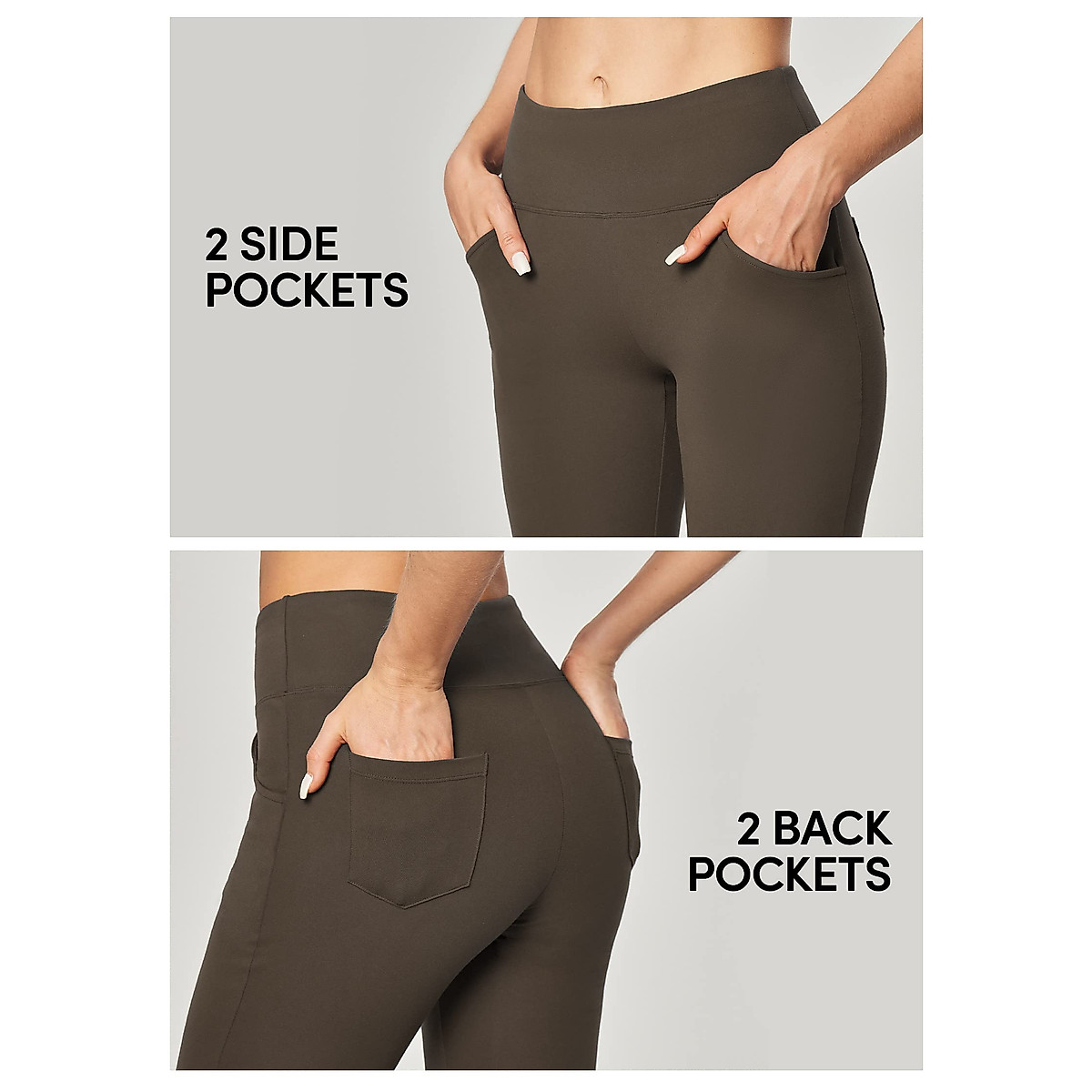 IUGA Bootcut Yoga Pants with Pockets for Women Wide Leg Pants High Waist Workout Pants Tummy Control Work Pants 4 Pockets