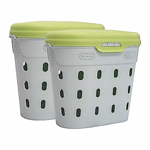 Vego Garden In-Ground Worm Composter Outdoor Farm Compost Bin 8 Gallons BPA-Free Composting System for Raised Garden Beds Lime, Twin Pack