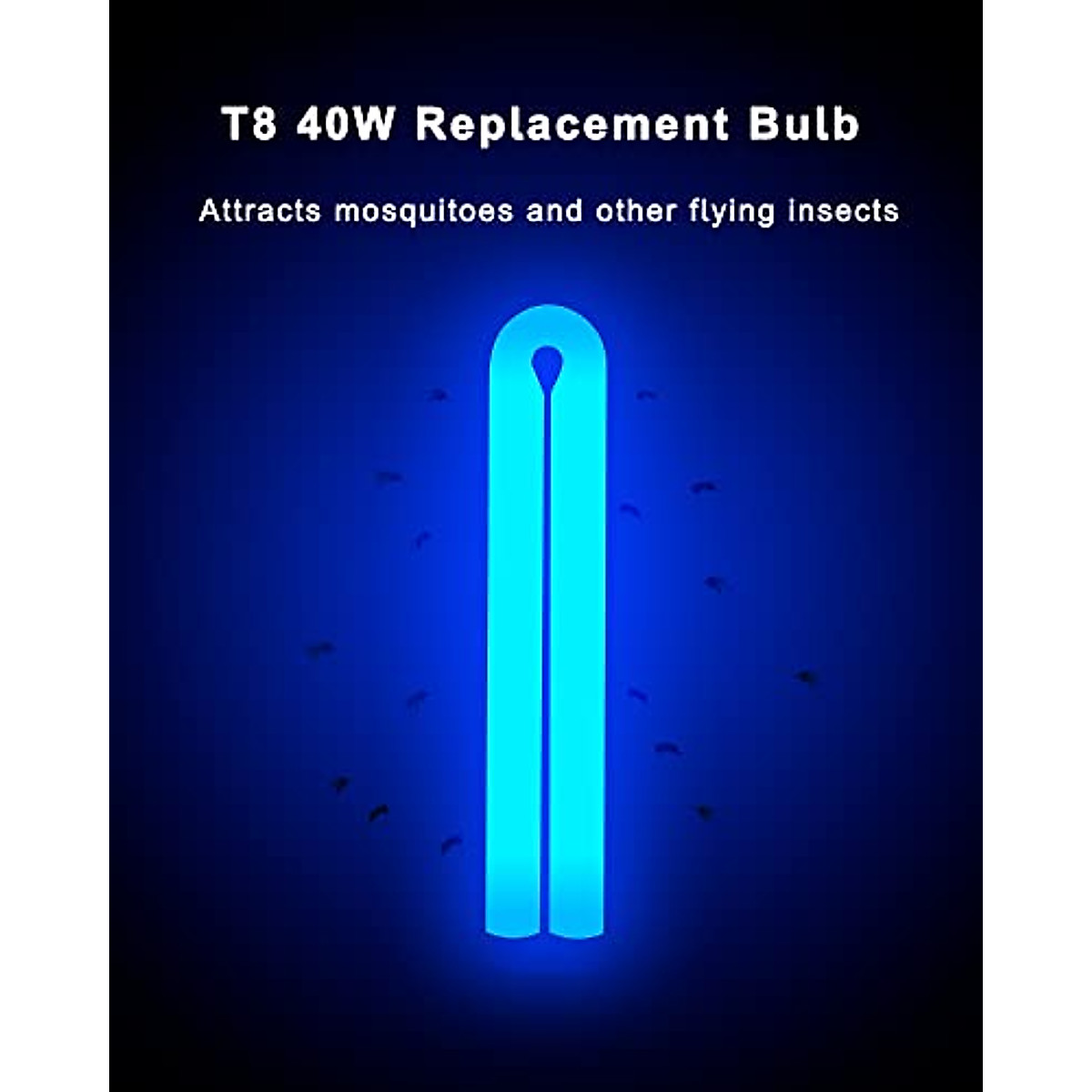 BF150 Bug Zapper Replacement Bulb Compatible with Flowtron BK-80D, MC9000, and FC7600, 12 Inch FUL40T8/BL U Type Light Bulb for 40W Electronic Insect Killer, 1 Pack