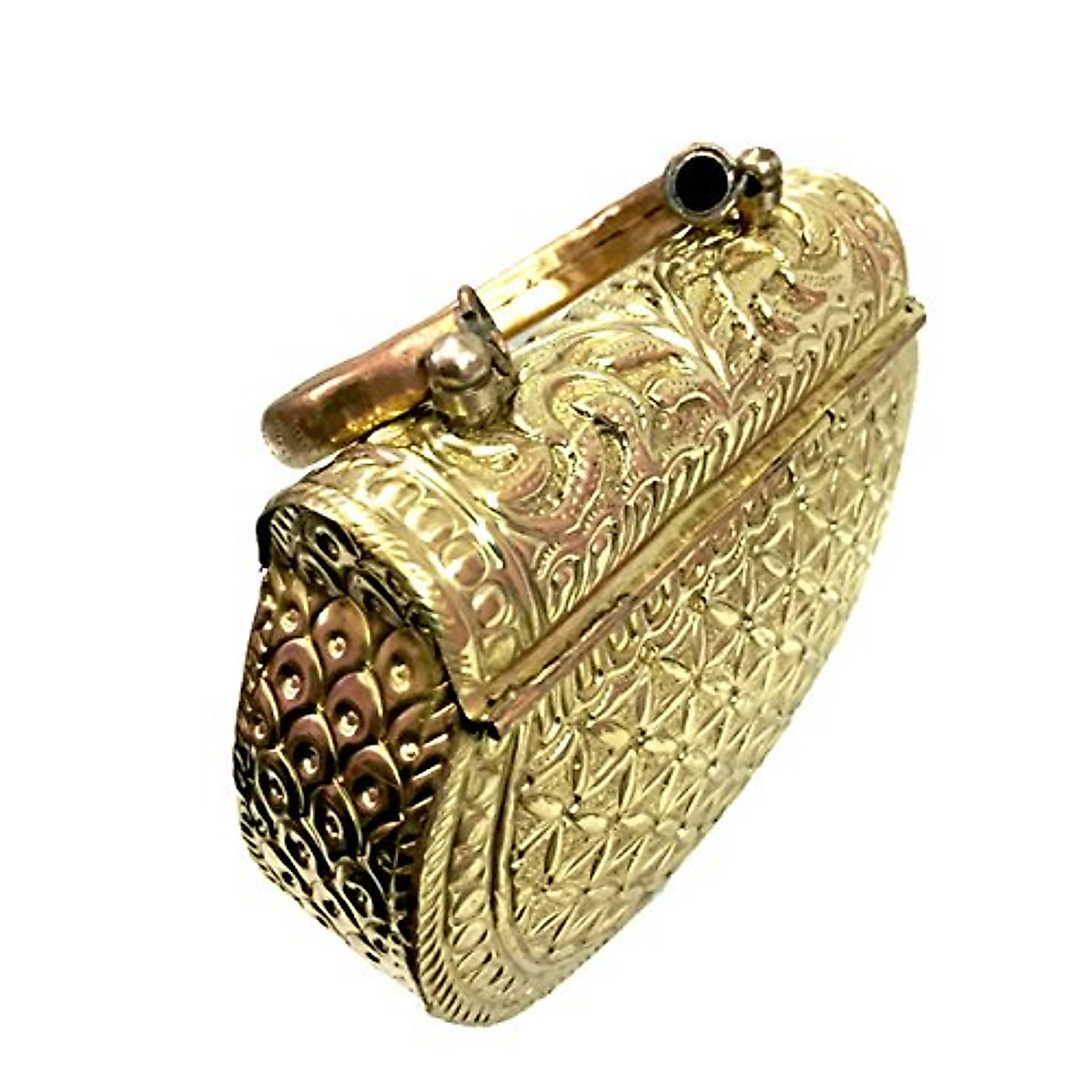Golden Clutches Vintage Handmade Brass Metal Purse Hand Clutch Handbag for Women Party Bride Marriage Clutch