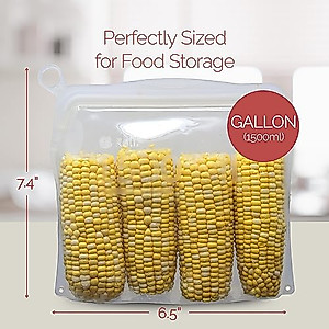 Reli. Reusable Silicone Bags (6 Pack, Multi-Size) | 2 Snack, 2 Sandwich, 2 Gallon - Clear | Silicone Bags for Food Storage | Reusable Food Storage Bags for Food, Meal Prep | Dishwasher/Freezer Safe