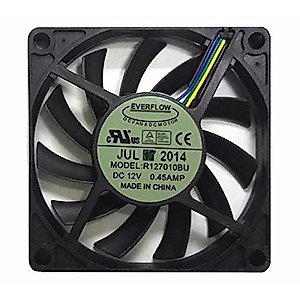 Everflow 70x70x10mm Ultra High Speed Dual Ball Bearing 12 Volt PWM Fan R127010BUAF