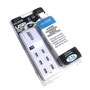 Digital Energy 6 Port USB Charging Station and Surge Protector Strip (in Retail Packaging)
