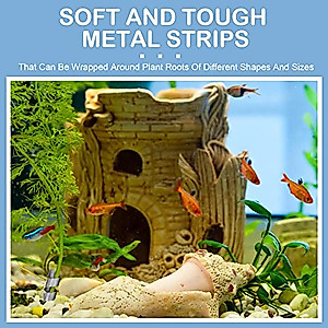 Aquarium Plant Over Weight Anchor About 15 Pcs Plant Weights Anchors for Fish Tank 5 Inch Can Cut Metal Strips 250g Weight Anchor for Live Plants Reinforced Weight Prevents Floating