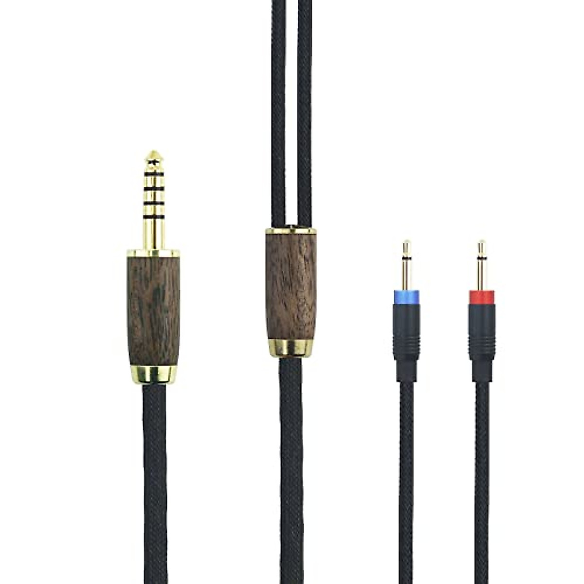 NewFantasia 4.4mm Balanced Cable 6N OCC Copper Silver Plated Cable for Monolith M1060, M1060C, M565, M565, for AudioQuest Nighthawk Headphone Walnut Wood Shell (2X 2.5mm Version)