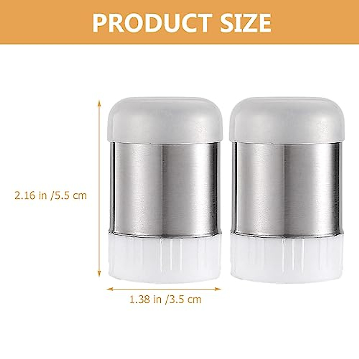 Stainless Steel Container 2PCS Salt and Pepper Shakers with Pour Holes Stainless Steel Dispenser Seasoning Bottles Condiment Jar for Kitchen Cooking Stainless Steel Containers